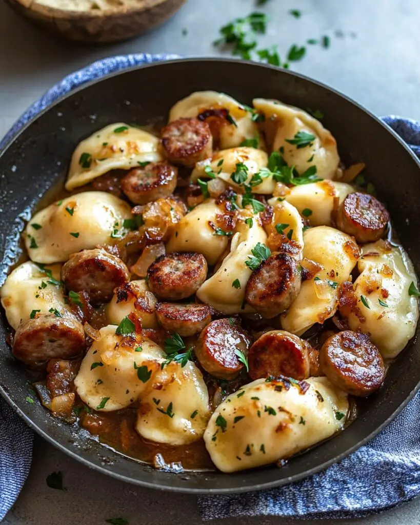 Classic Perogies and Sausage Skillet