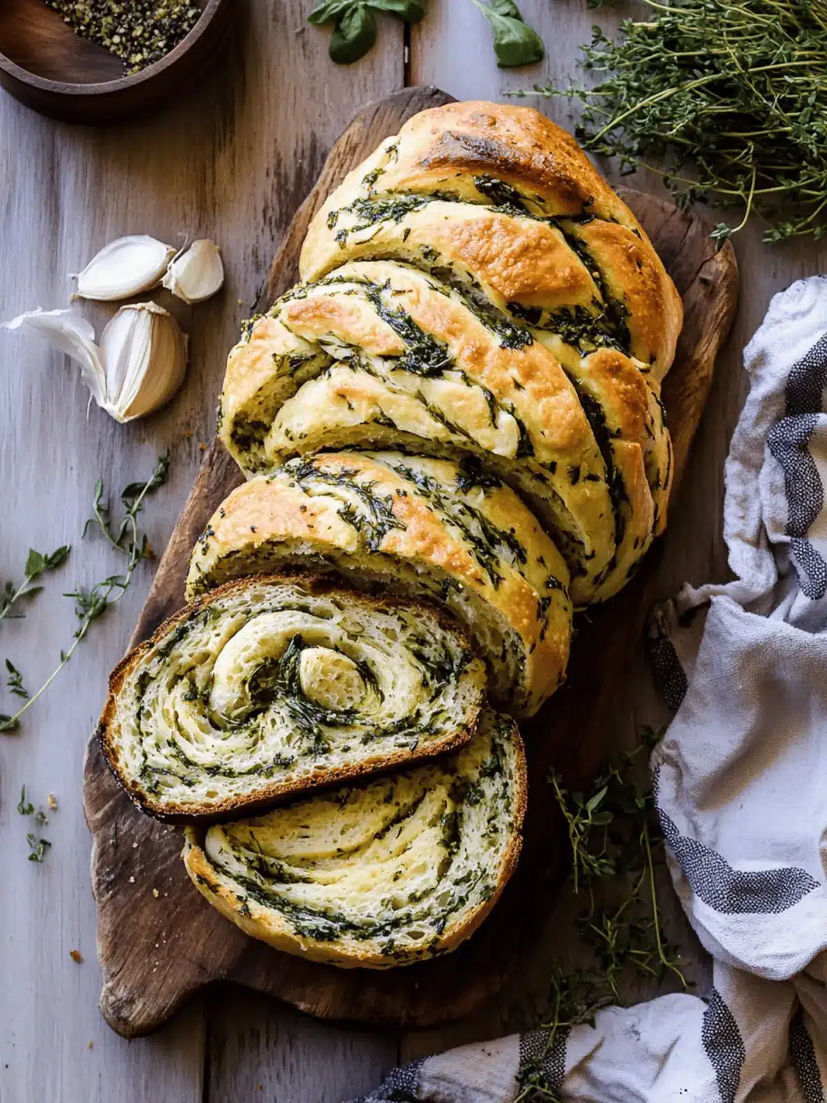 Ultimate Swirled Garlic Herb Bread That’s Deliciously Warm