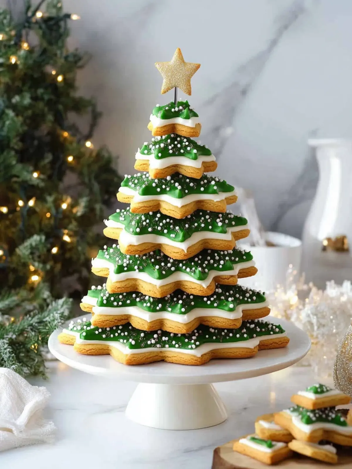 Delicious Christmas Cookie Tree with Creamy Buttercream Frosting