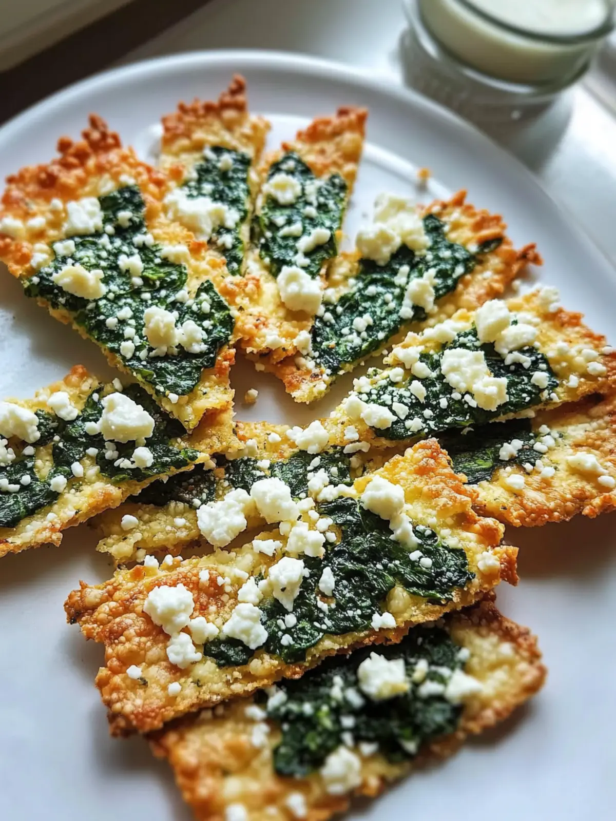Irresistible Spinach and Feta Cheese Crisps with Crispy Edges