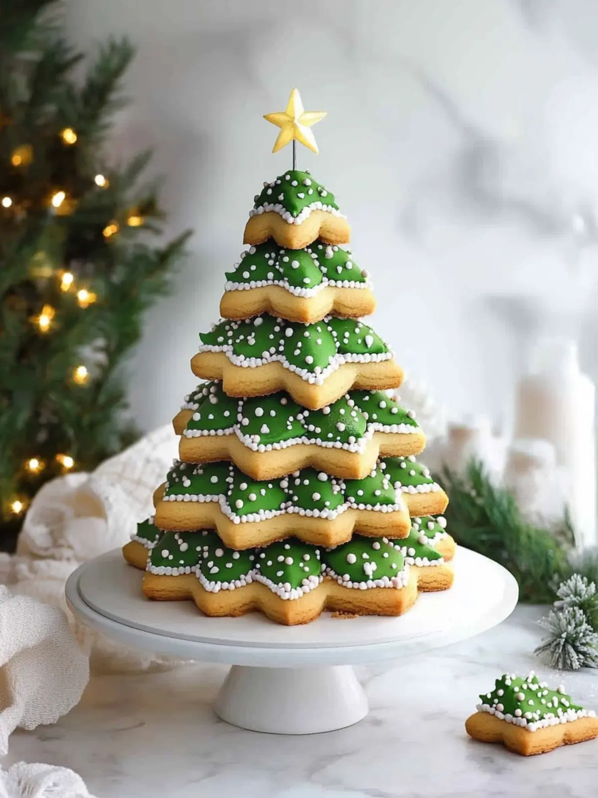 Delicious Christmas Cookie Tree with Creamy Buttercream Frosting