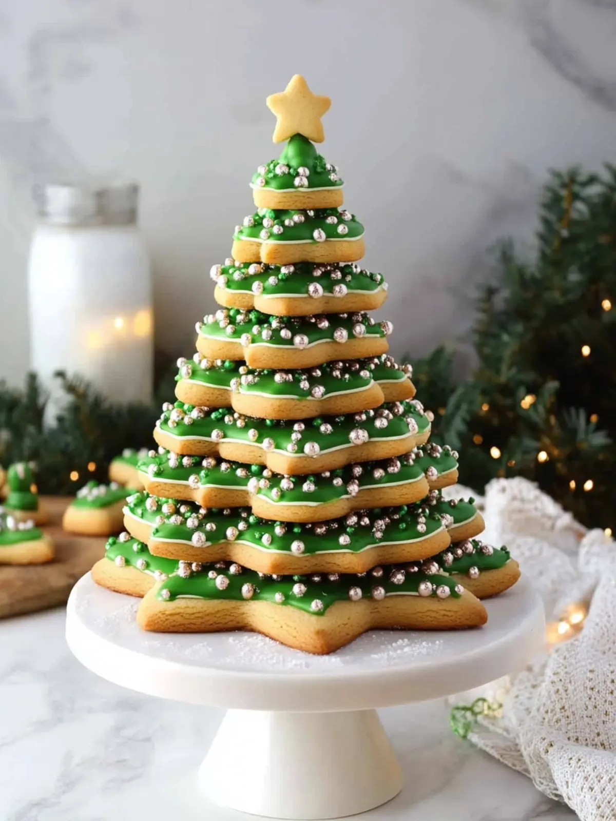 Delicious Christmas Cookie Tree with Creamy Buttercream Frosting