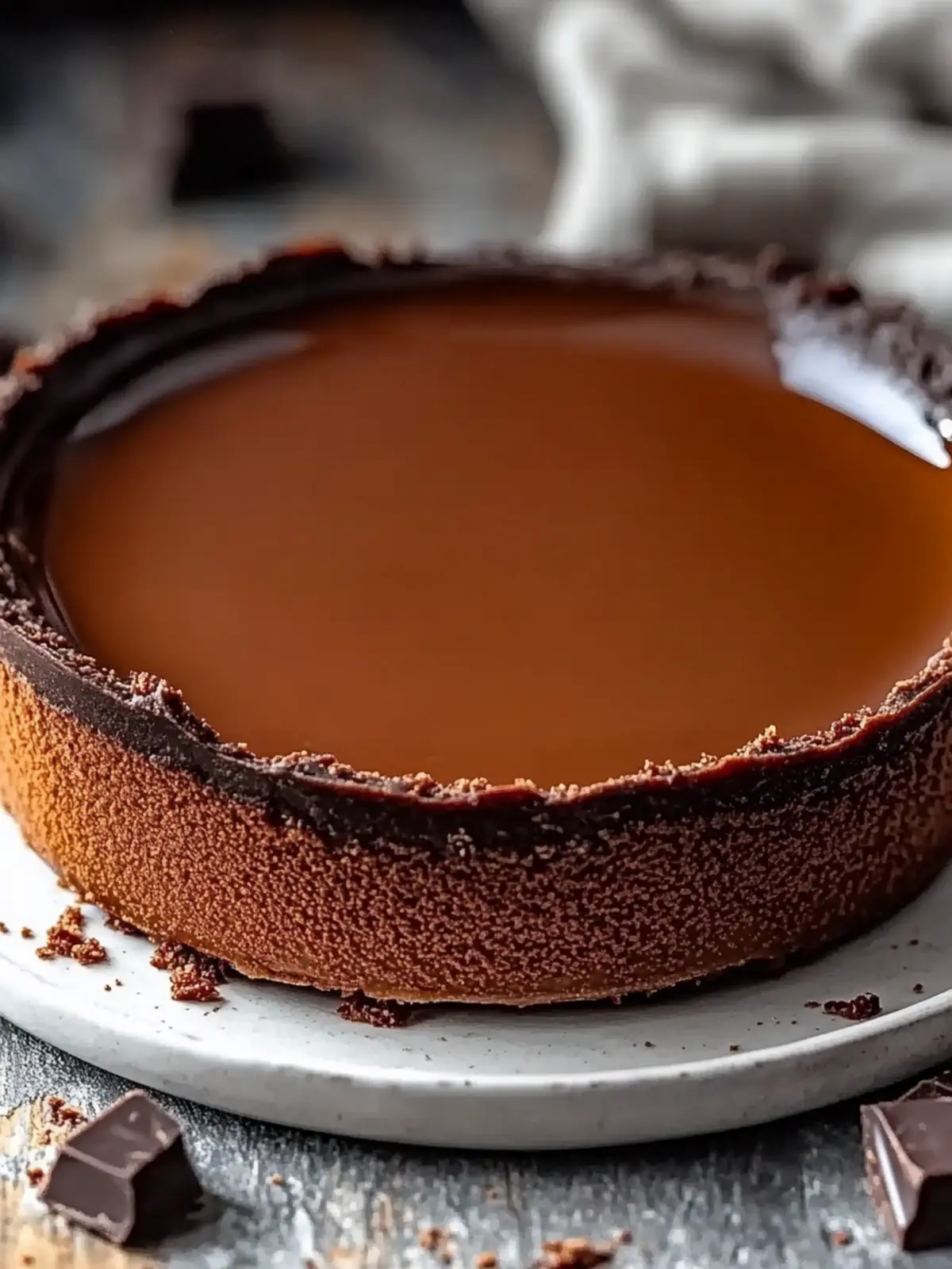 Irresistible French Chocolate Flan with Crisp Tart Base