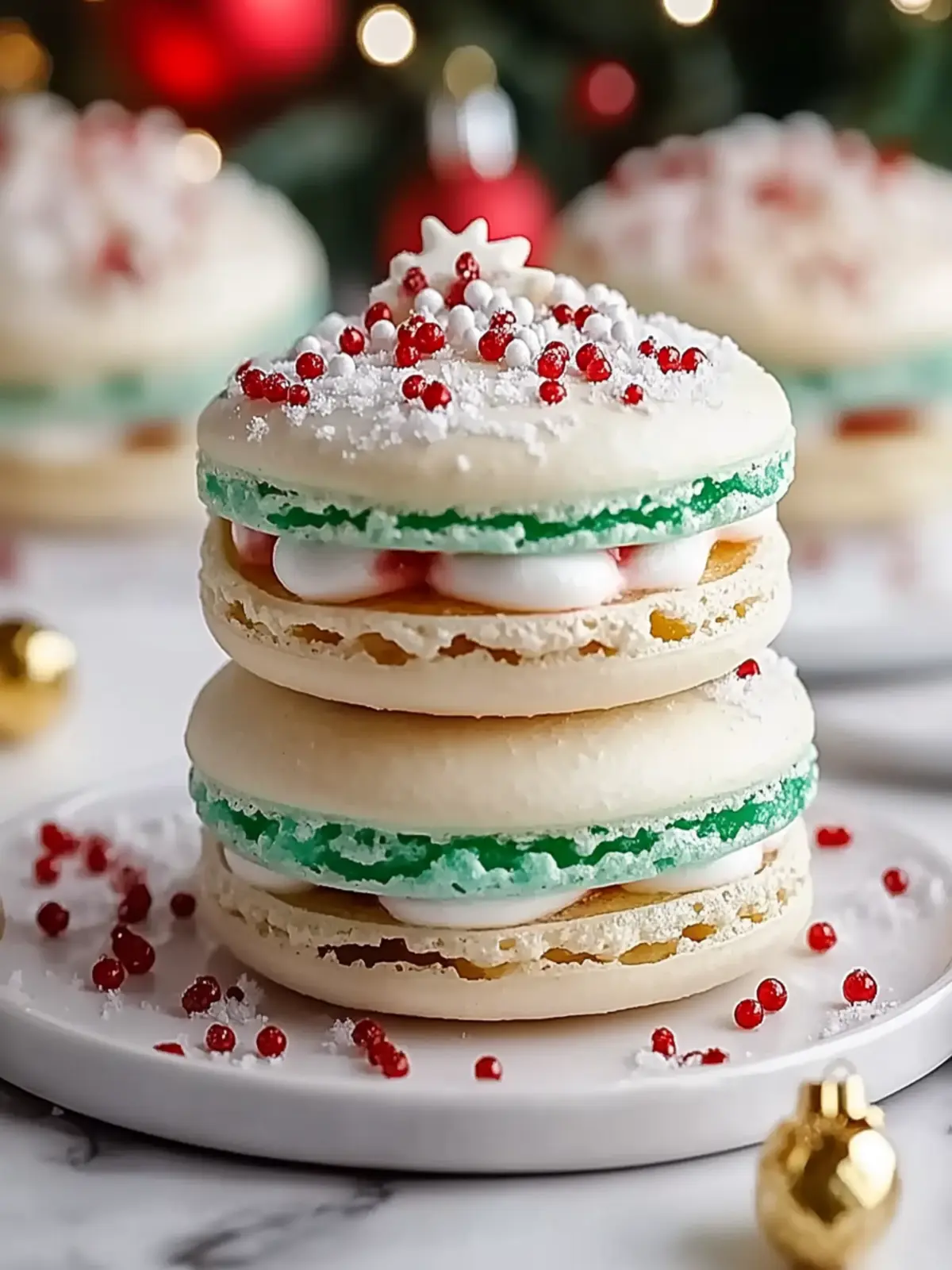 Deliciously Festive Christmas Tree Cake Macarons You’ll Love