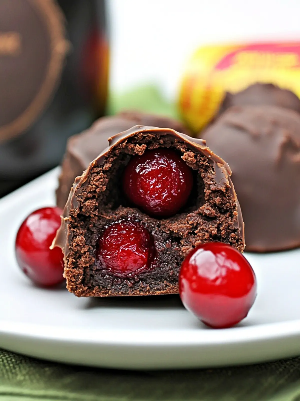 Chocolate Brownie Cherry Bombs with Crown Royal Twist
