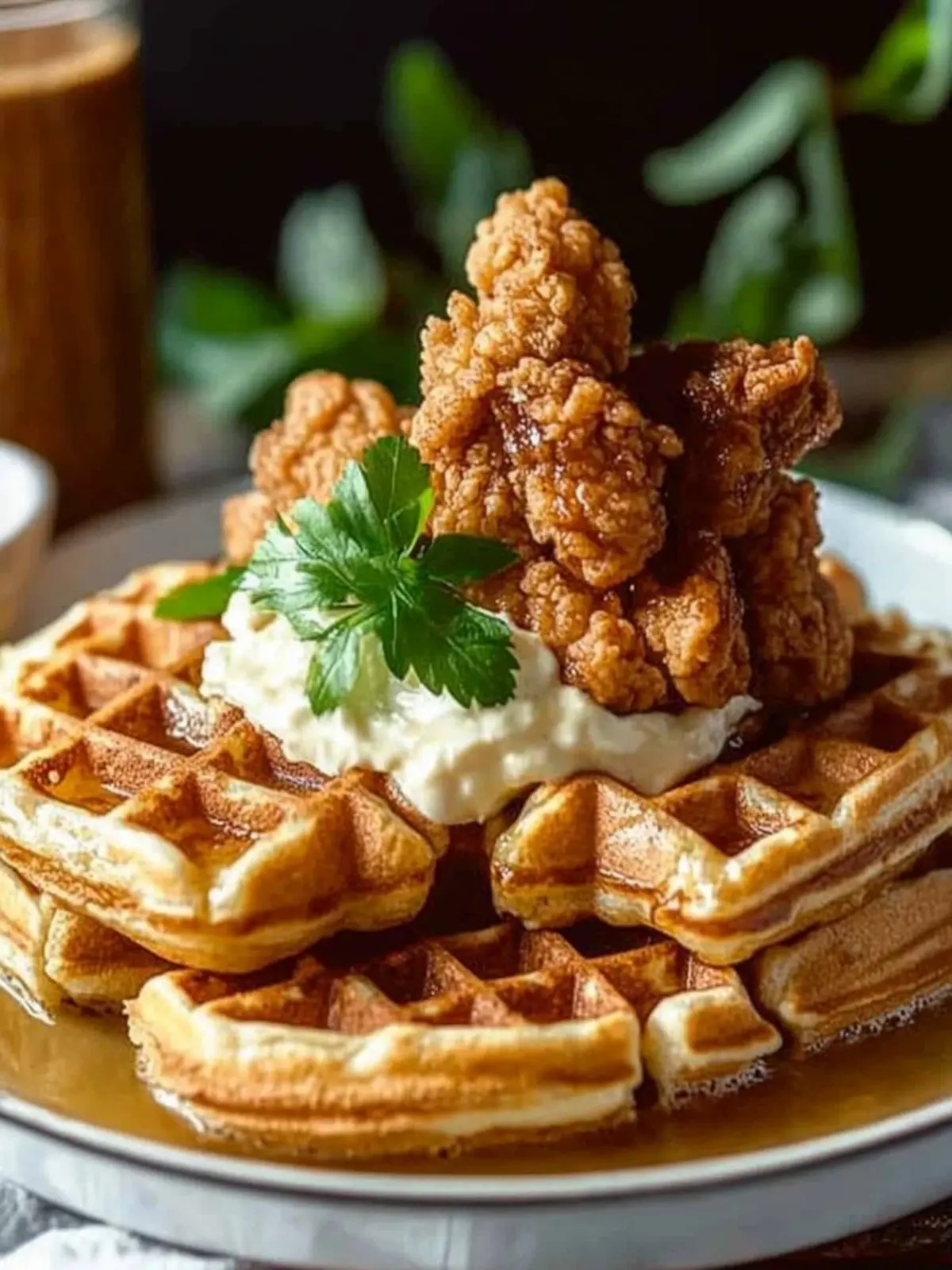 The Ultimate Vegan Chicken and Waffles - Deliciously Crispy