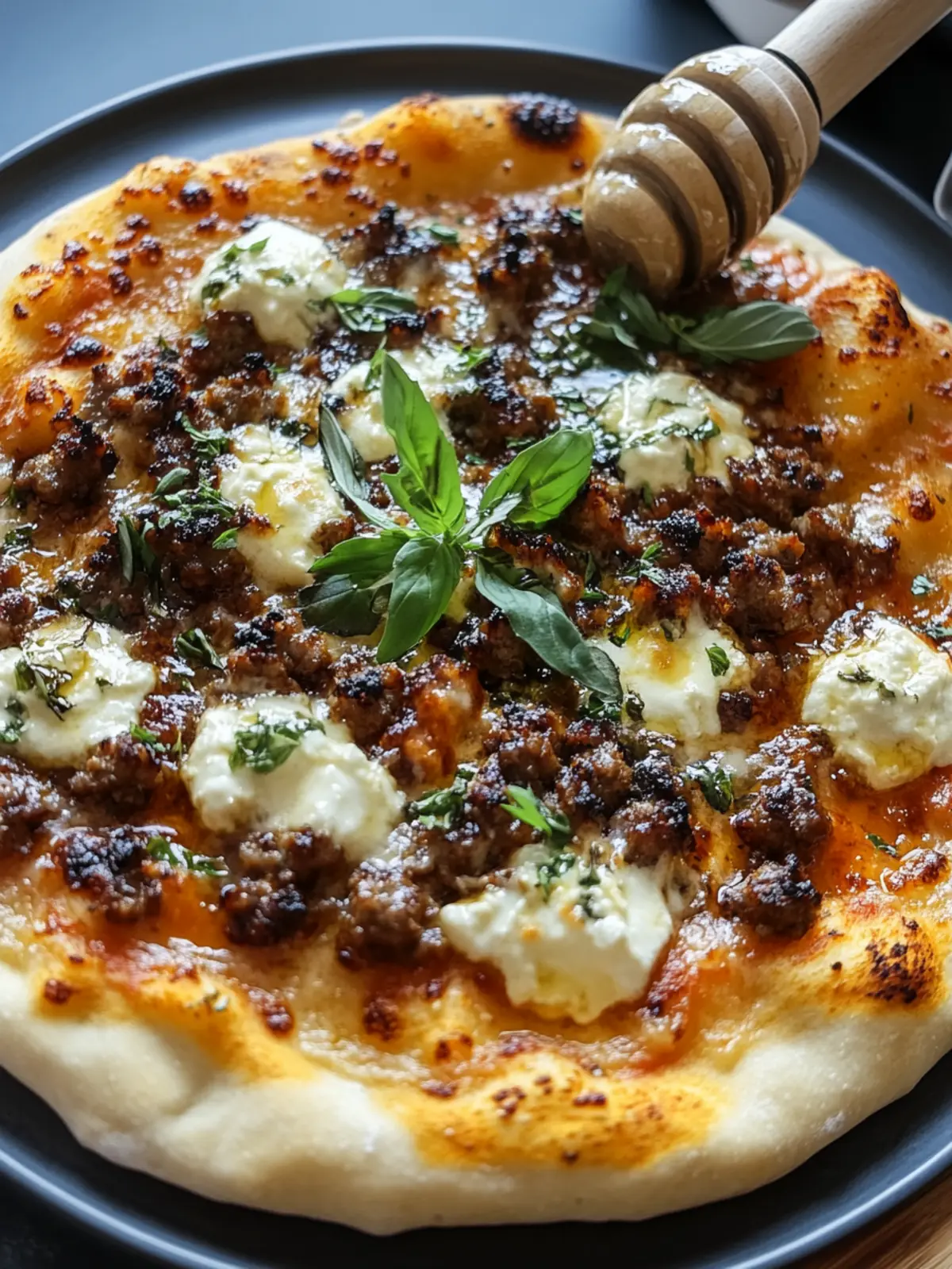Irresistible Sausage Ricotta Honey Hot Pizza Recipe