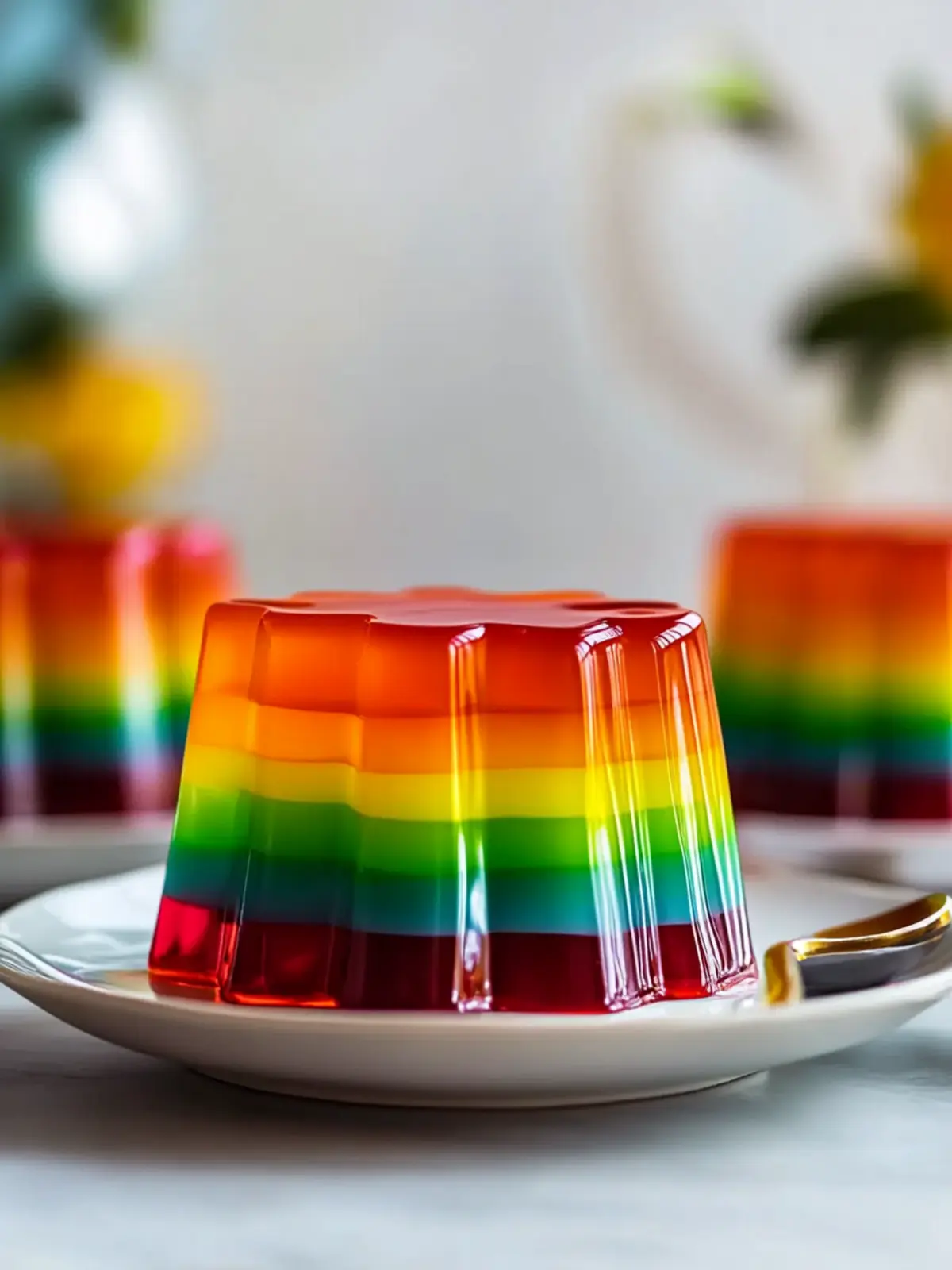 Easy Layered Rainbow Jello: A Delicious Colorful Dessert